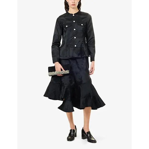 Comme Des Garçons Peplum Jacquard Woven Jacket