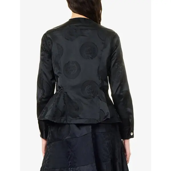 Comme Des Garçons Peplum Jacquard Woven Jacket