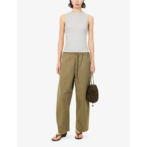 Dissh Amara Boat-neck Cotton-blend Tank Top - Grey Marle