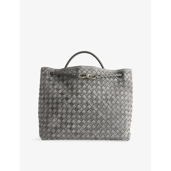 Bottega Veneta Andiamo Large Leather Cross-body Bag - Obsidian Grey-bv