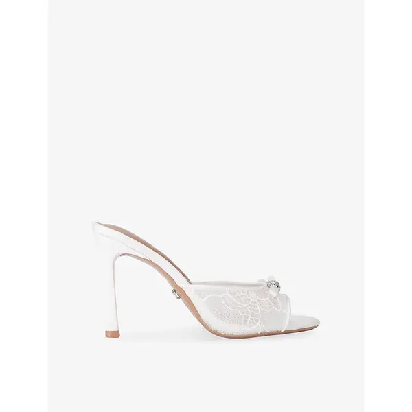 Carvela Isabella Lace Heeled Mules - White