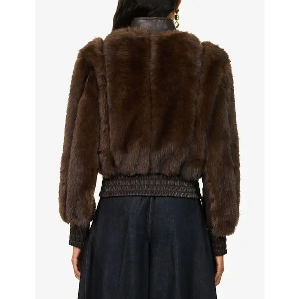Zimmermann Valiant Funnel-neck Faux-fur Jacket