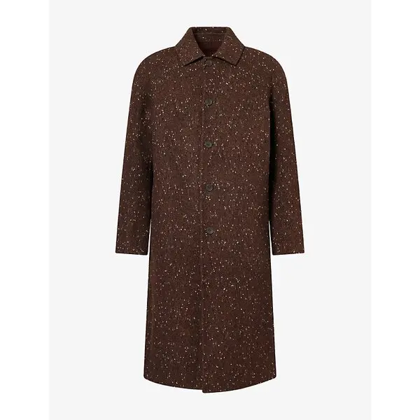 PERCIVAL Minnesota Longline Wool-blend Coat - Brown Fleck