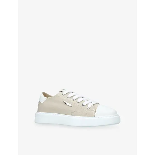 BELIER Canvas Lace-up Trainers - Cream Comb