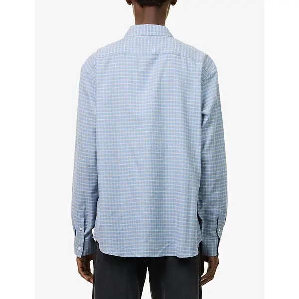 PALMES Serve Check-print Cotton And Cashmere-blend Shirt