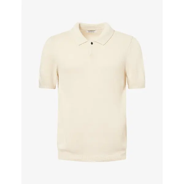NOBL Short-sleeve Ribbed Knit Polo Shirt