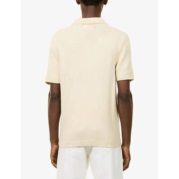 NOBL Short-sleeve Ribbed Knit Polo Shirt