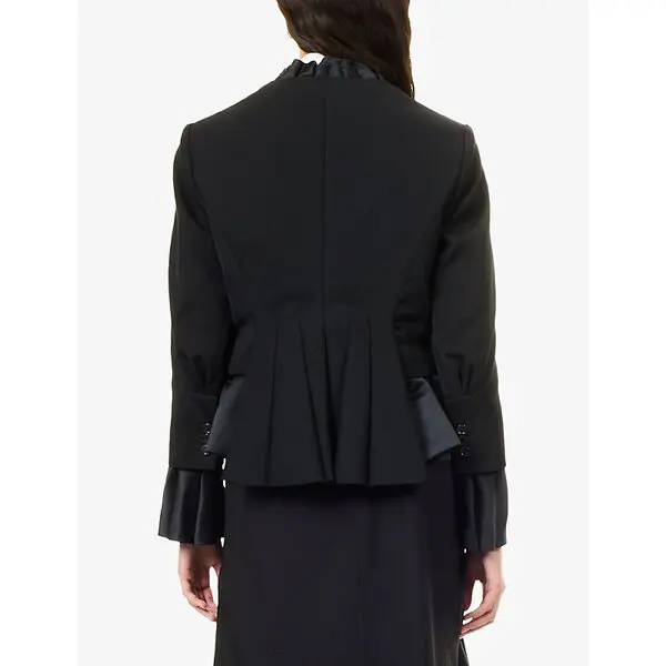 Noir Kei Ninomiya Ruffle-collar Pleated Wool Jacket