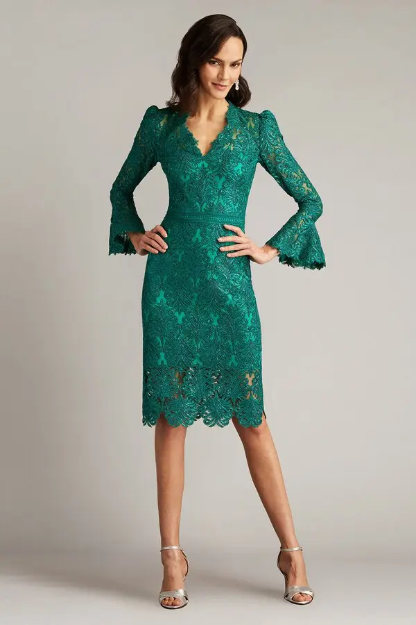 Tadashi Shoji Boutell Sequin Embroidered Sheath Dress - Pine