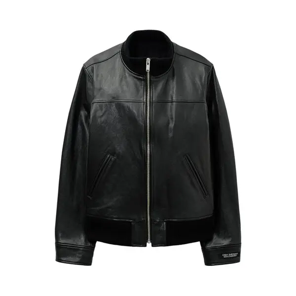 Undercover Zip Up Leather Blouson - Black