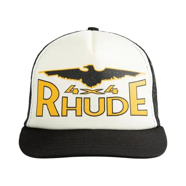 Rhude 4x4 Spirit Trucker Hat 'black/white/yellow - Multicolor