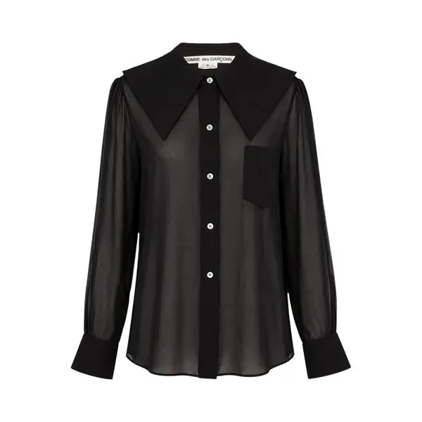 Comme Des Garçons Flap Shoulder Blouse - Black