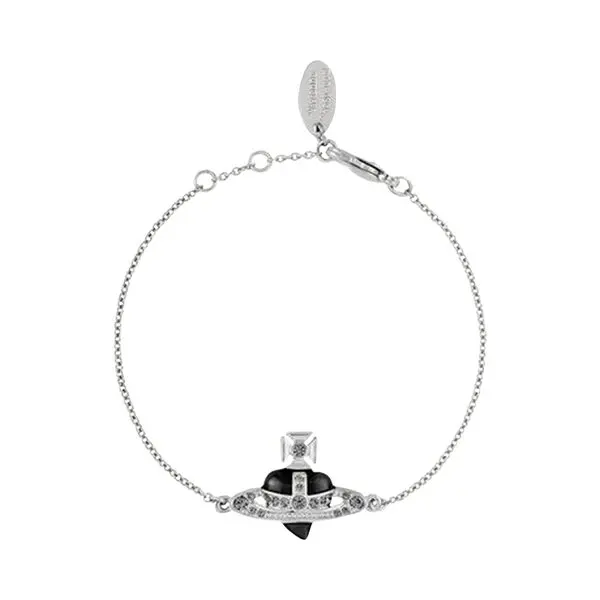 VIVIENNE WESTWOOD New Diamante Heart Bracelet 'crystal - Black