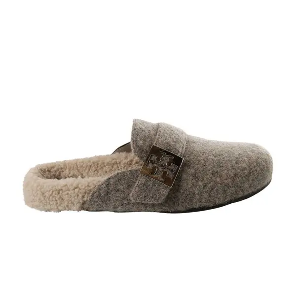 Tory Burch Wmns Mellow Shearling Mule 'fog Gray Taupe