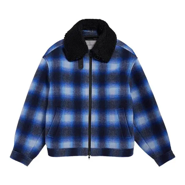 Balenciaga Flannel Bomber Jacket /black - Blue