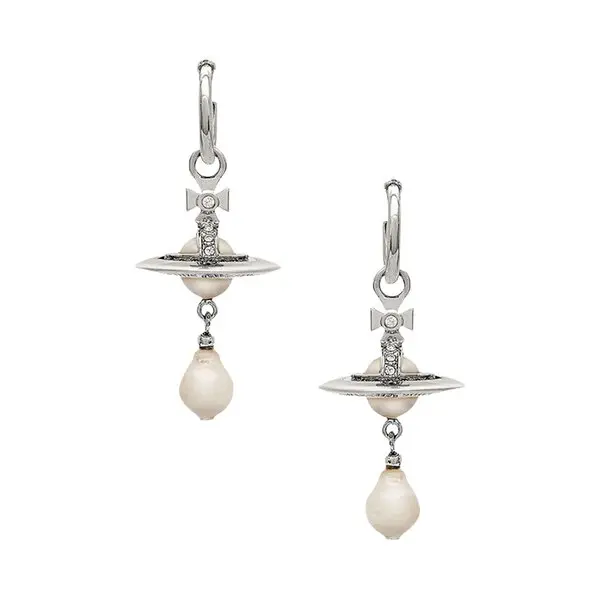 VIVIENNE WESTWOOD Aleksa Earrings 'pearl/crystal - White
