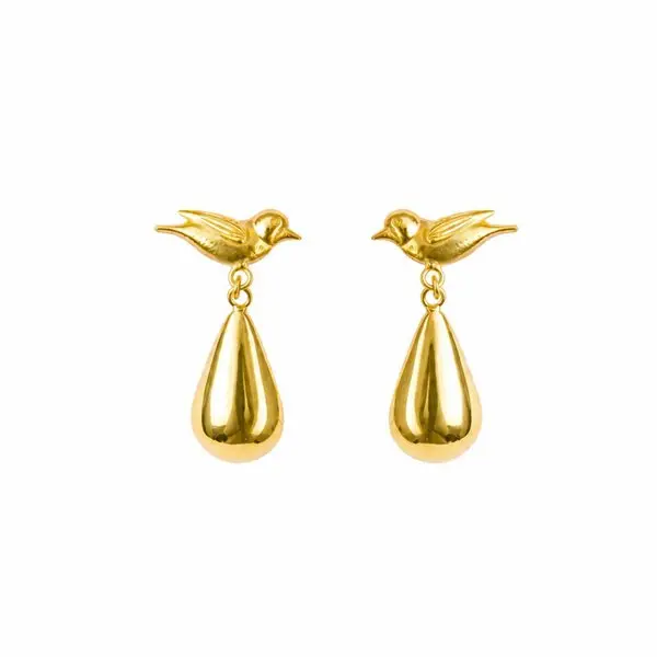 ESTTESE Estatesse Liberte Swallow Drop Earrings - Gold