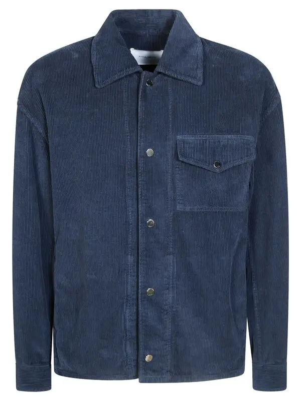 PAOLO PECORA Velvet Shirt - Blu