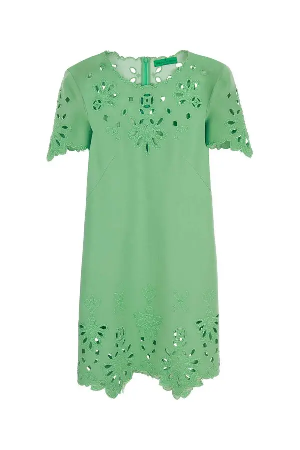 Ermanno Scervino Viscose-blend Midi Dress With Fluid Draping - Green
