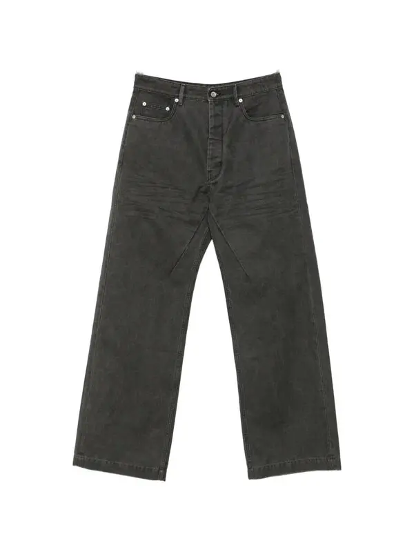 Rick Owens Loose-fit 5-pocket Cotton Jeans With Button Closure - Grigio