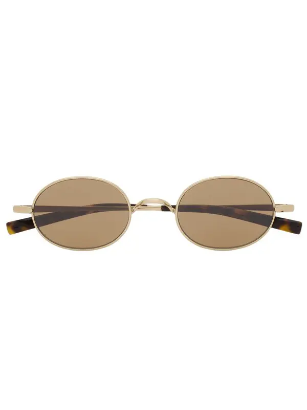 Saint Laurent Round Titanium Sunglasses With Nylon Lenses, 47mm Lens Width And 22mm Bridge - Oro