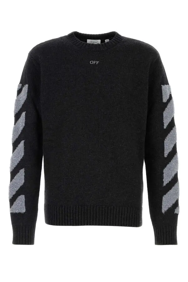 Off-White Wool Blend Sweater - Black