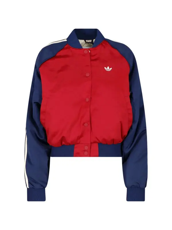 Adidas Cropped Bomber Jacket - Red