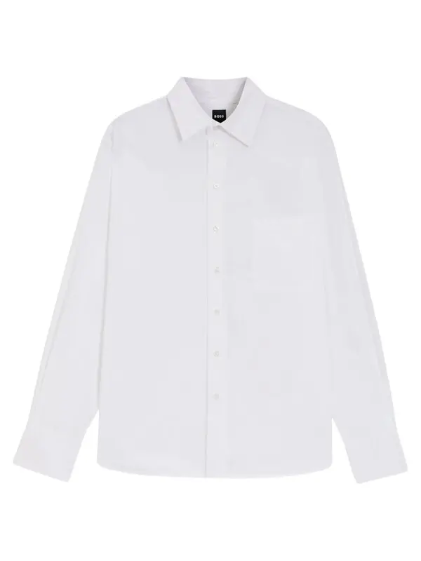 BOSS BLACK Long Sleeve Button-up Shirt With Chest Pocket And Embroidered Logo