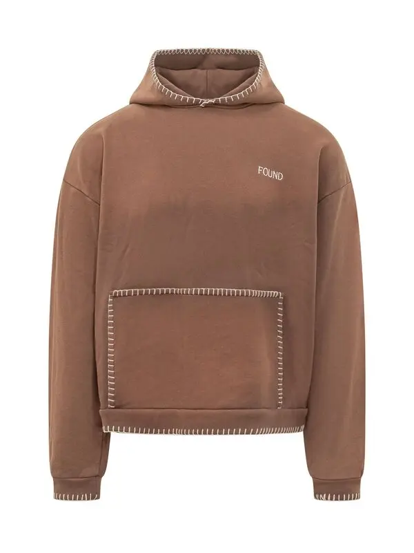 FOUND Stitched Logo Hoodie - Faded Brown