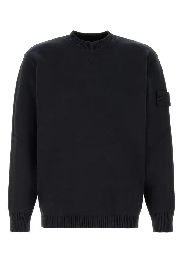 Stone Island Stretch Cotton Crew Neck Sweater - Blue