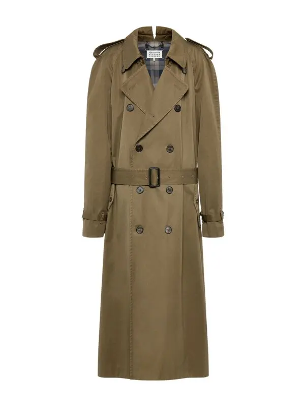 MAISON MARGIELA 100% Cotton Coat - Green