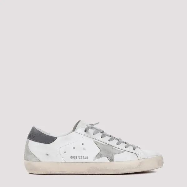 GOLDEN GOOSE Leather Sneakers With Star Logo Stamping And Distressed Finish - White