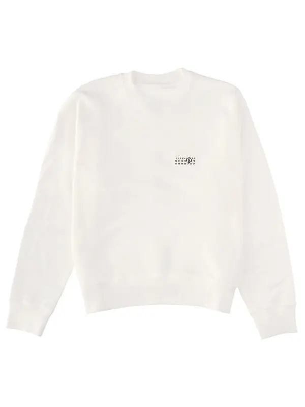 MAISON MARGIELA Logo Patch Crewneck Sweatshirt - White