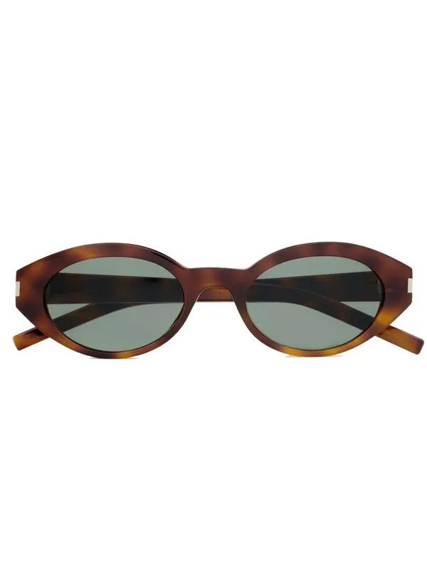 Saint Laurent Engraved Temple Sunglasses - Marrone