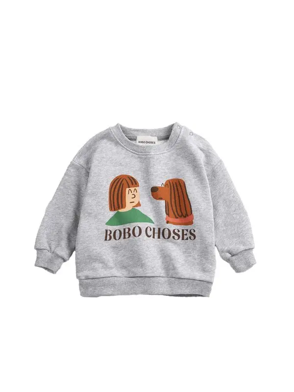 BOBO CHOSES Mini Friends In A Pickle Sweatshirt - Grey