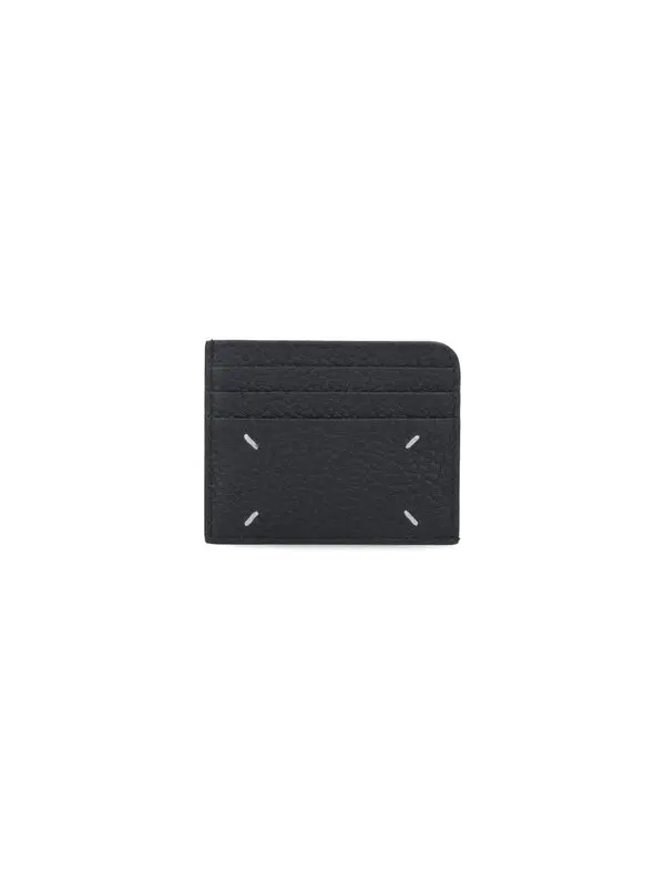 MAISON MARGIELA Leather Card Holder Wallet 7 Cm X 10 Cm - Black