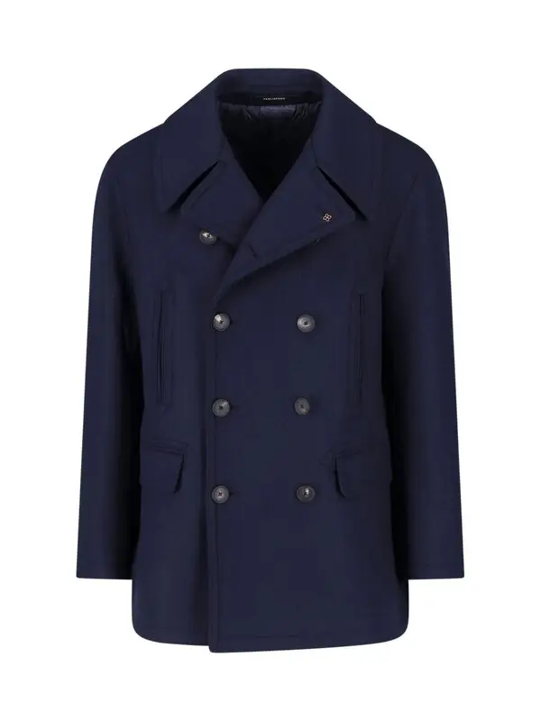 Tagliatore Double-breasted Wool Coat - Blue