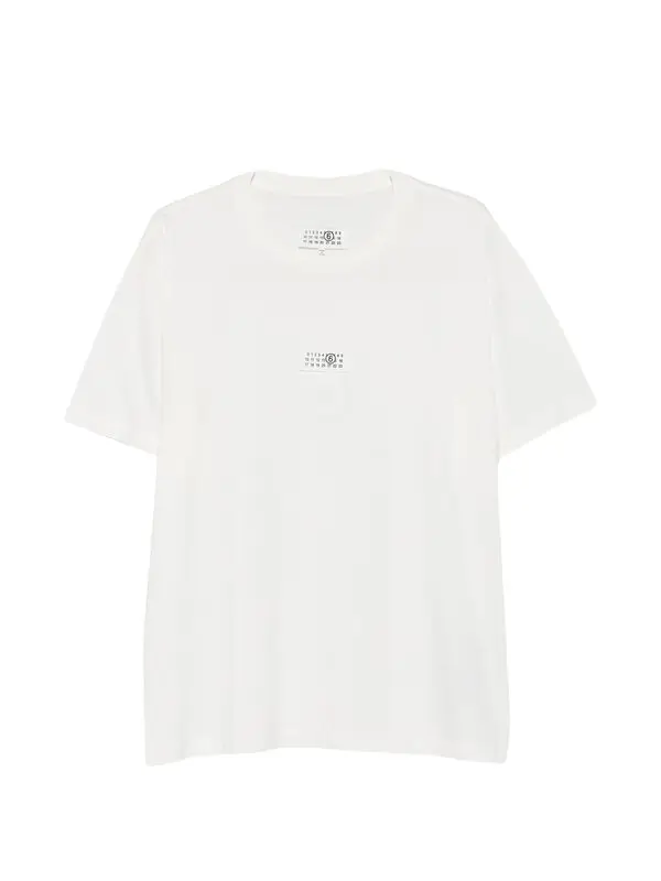 MAISON MARGIELA Oversized Logo-print Crewneck T-shirt - White