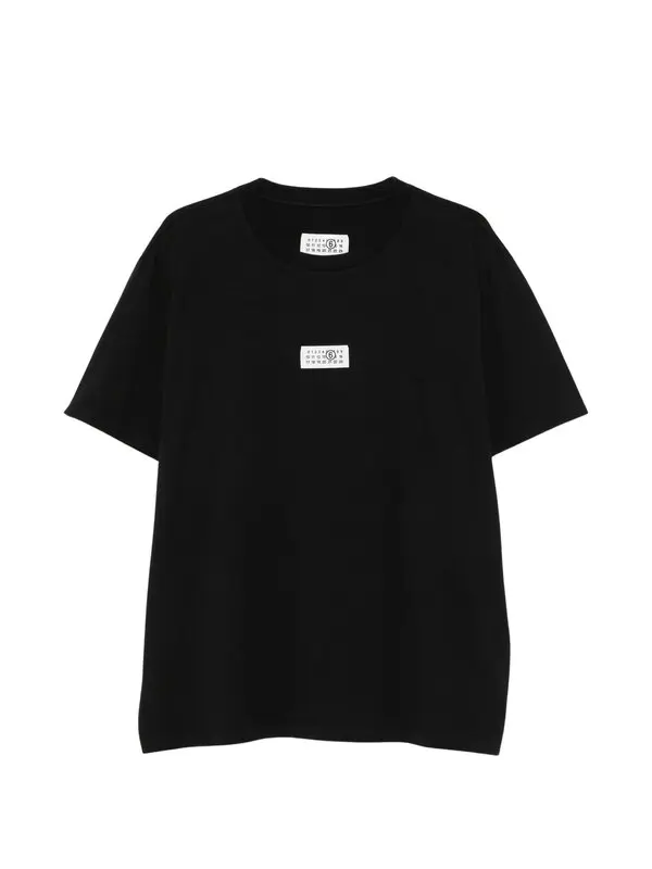 MAISON MARGIELA Cotton T-shirt With Logo Patches - Black
