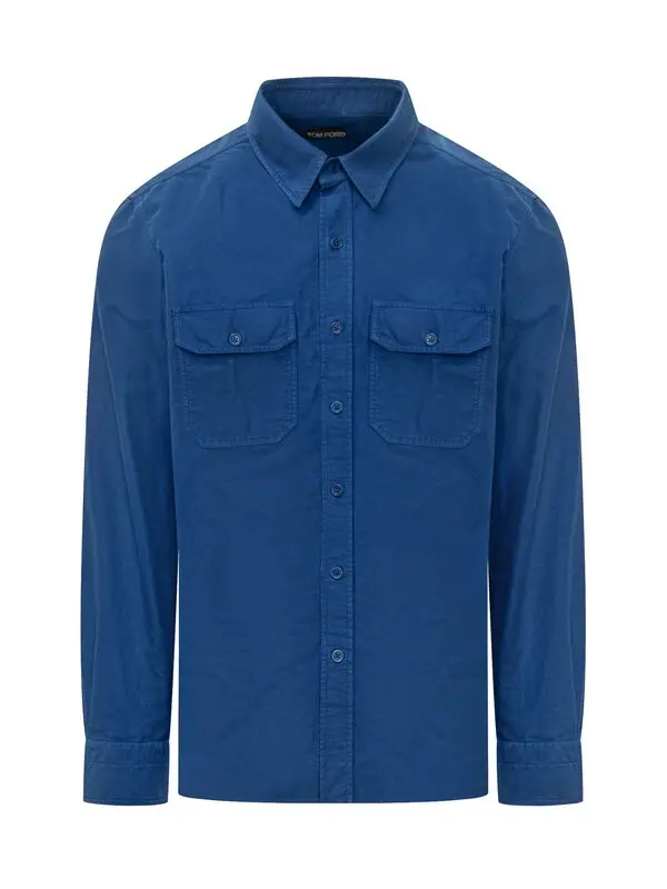 TOM FORD Military Fit Shirt - Electric Blue