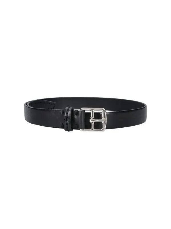 J & M DAVIDSON Leather Belt With Buckle - Black