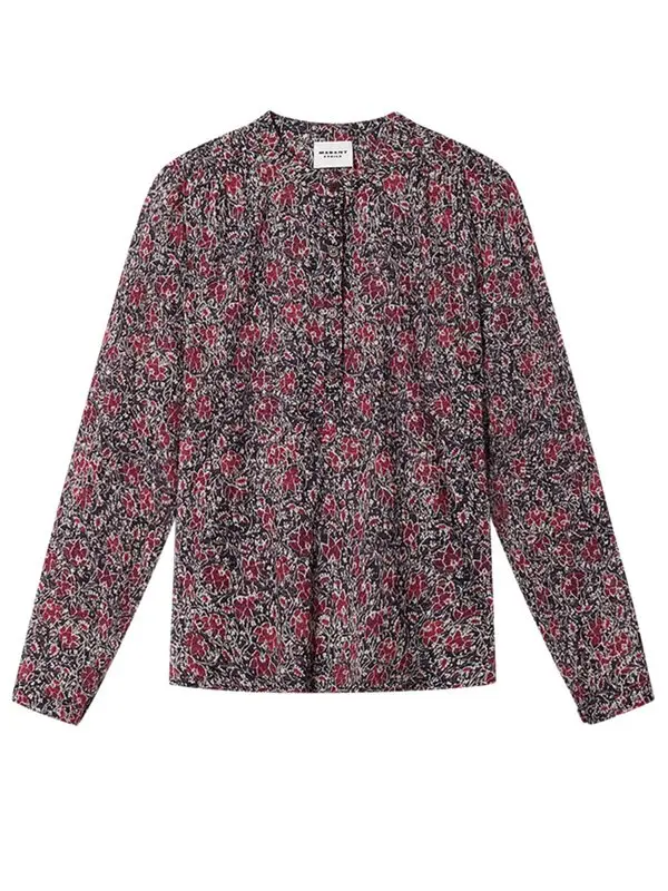 MARANT ETOILE Floral Print Long Sleeve Button-front Blouse - Multicolour