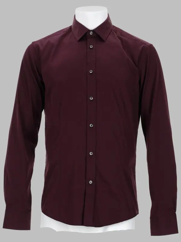 Brian Dales Cotton Blend Shirt For - Bordeaux