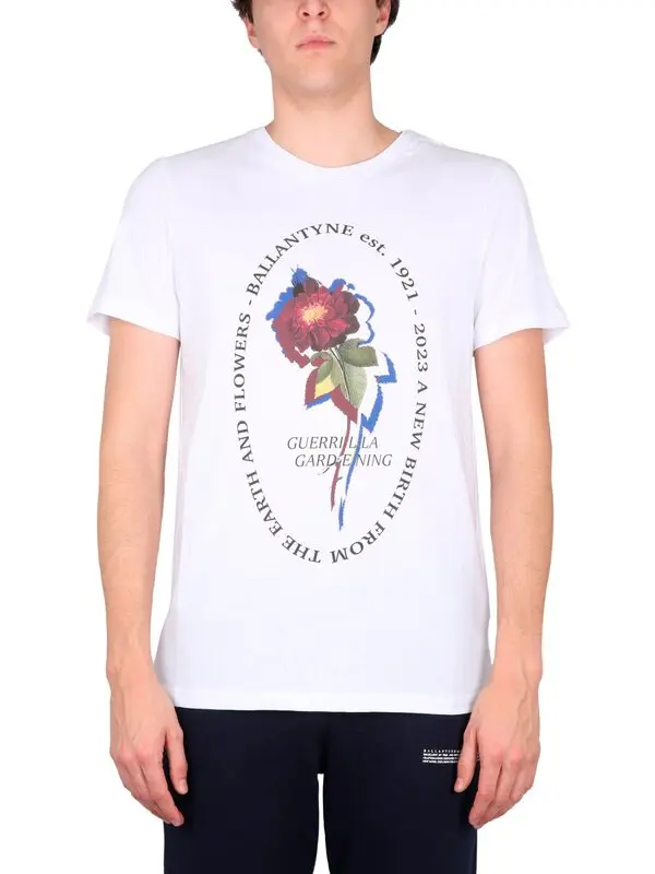 BALLANTYNE Crewneck T-shirt With Logo Print For