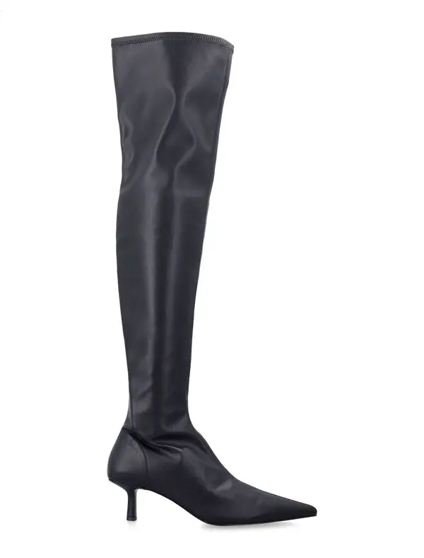 Senso Sleek Stretch Vegan Leather Over-the-knee Boots With Pointed Toe And Kitten Heel
