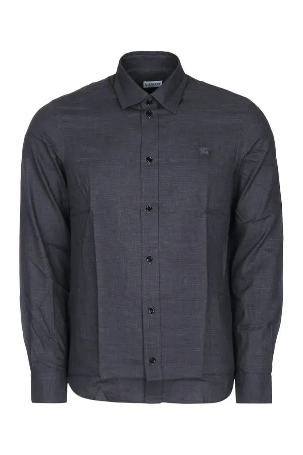 Burberry Robert Check Cotton Shirt - Stormgrey