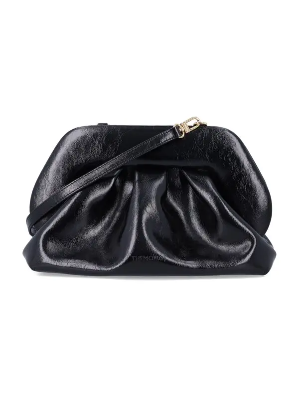 THE MOIRÈ Ruched Clutch Bag With Shoulder Strap