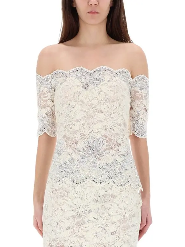 Rabanne Off-shoulder Lace Dress - Ivory