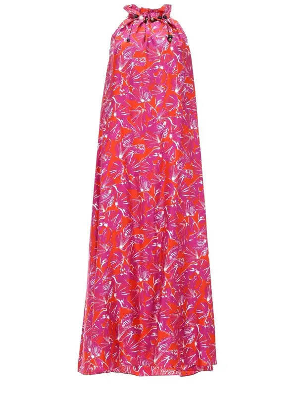 Max Mara Silk Twill Printed Gown - Fuchsia