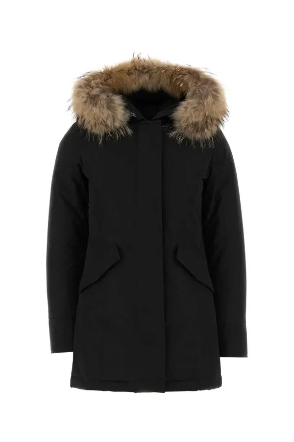 Woolrich Arctic Raccoon Parka Jacket For - Black